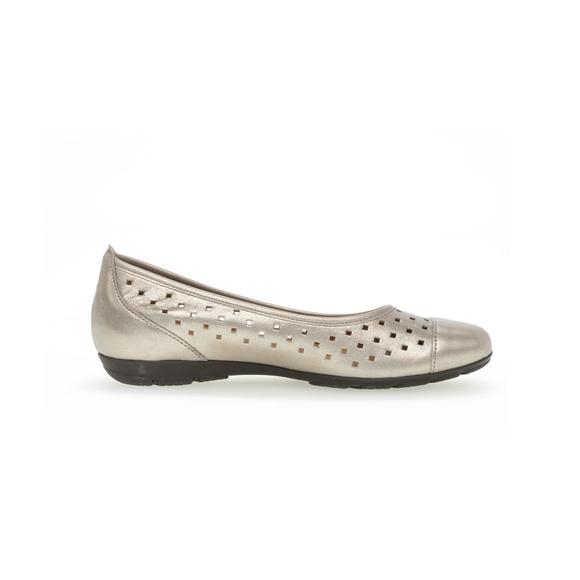 Gabor | Shoes | New Gabor Elegant Perforated Ballet Flats In Silver ...